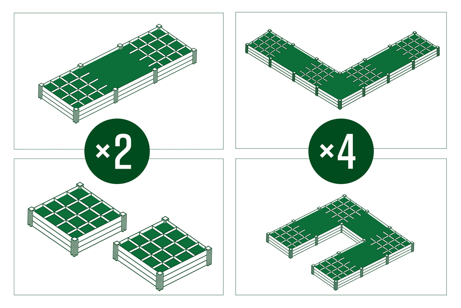 CLASSIC 4x4x11 Garden Bed with GroGrid