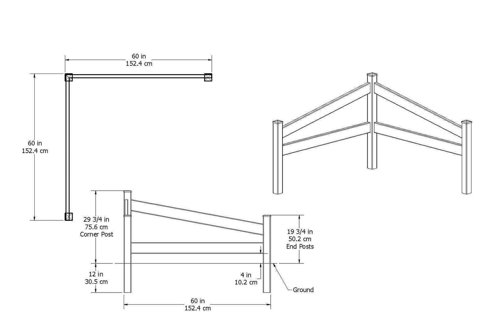 CLASSIC Split Rail Corner Fence