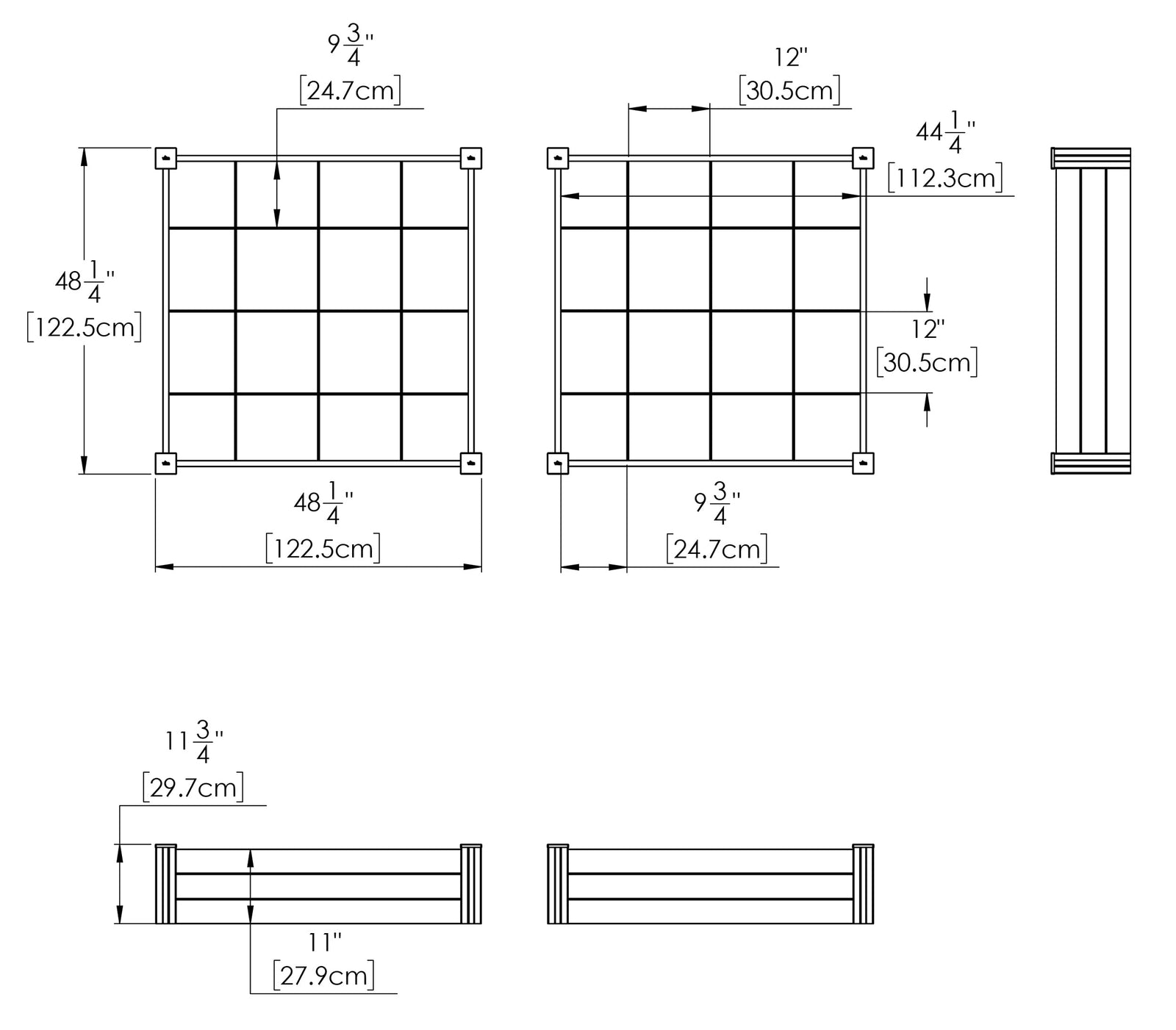 4x4x11 Garden Bed with GroGrid - 2 Pack